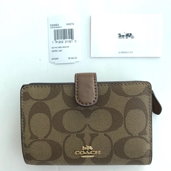 Coach | Bags | Coach Classic Signature Wallet Medium Pvc Leather | Poshmark